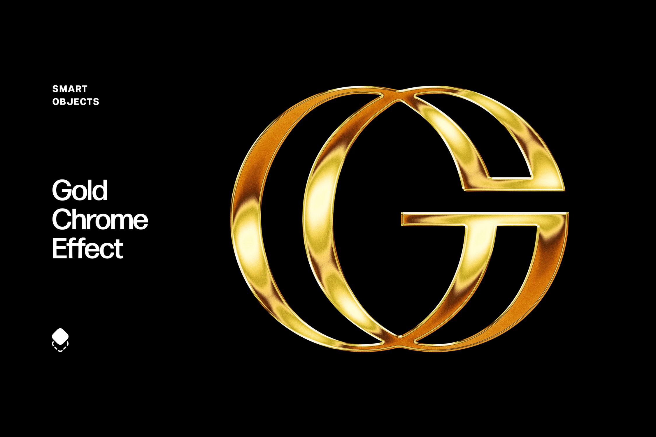 Gold Chrome Text & Logo Effect, a Mockup by Design Squad