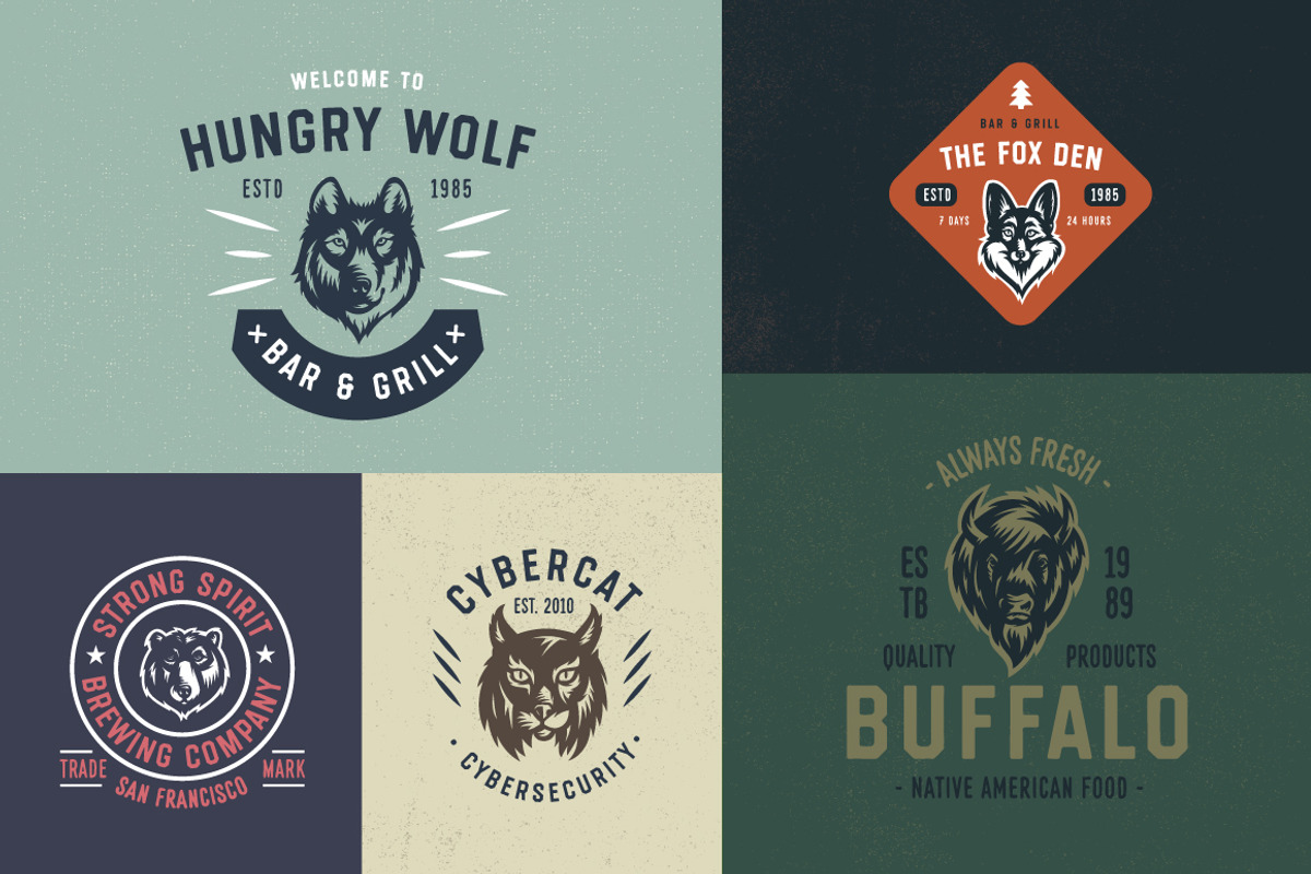 Animals Marks & Badges Bundle, a Branding & Logo Template by Tortugastudios