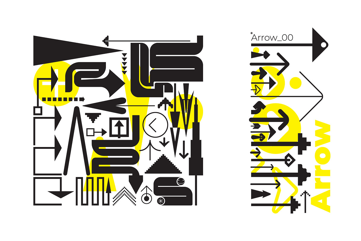 100 Arrows Set, an Object Graphic by softulka