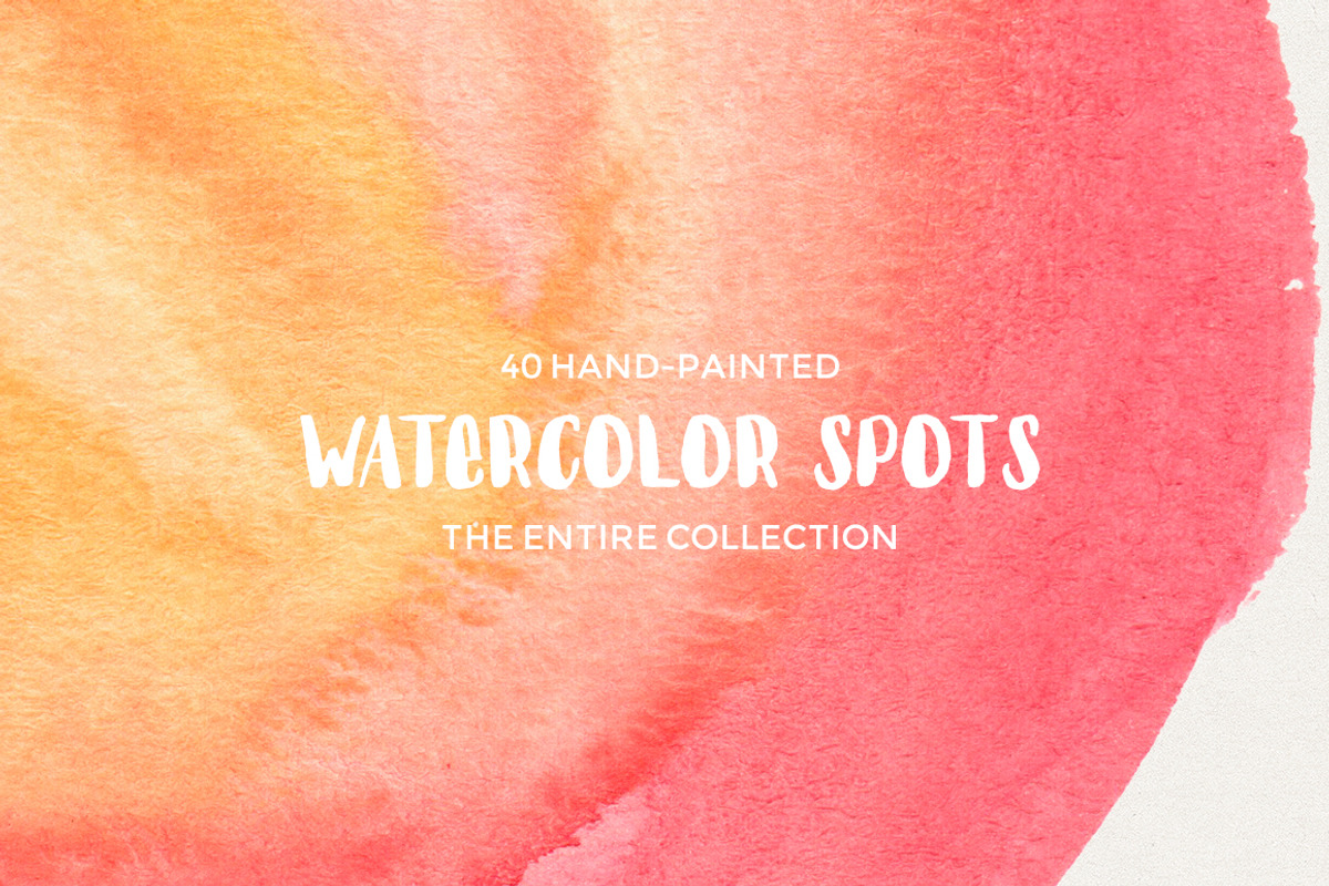 40 Hand-Painted Watercolor Spots, an Illustration by Hello Brio