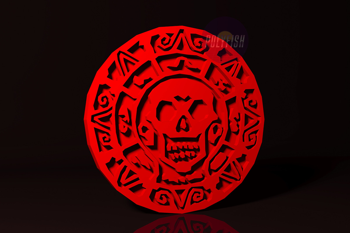 Aztec Coin 3D model template, a Graphic by PolyFish | Creative Market