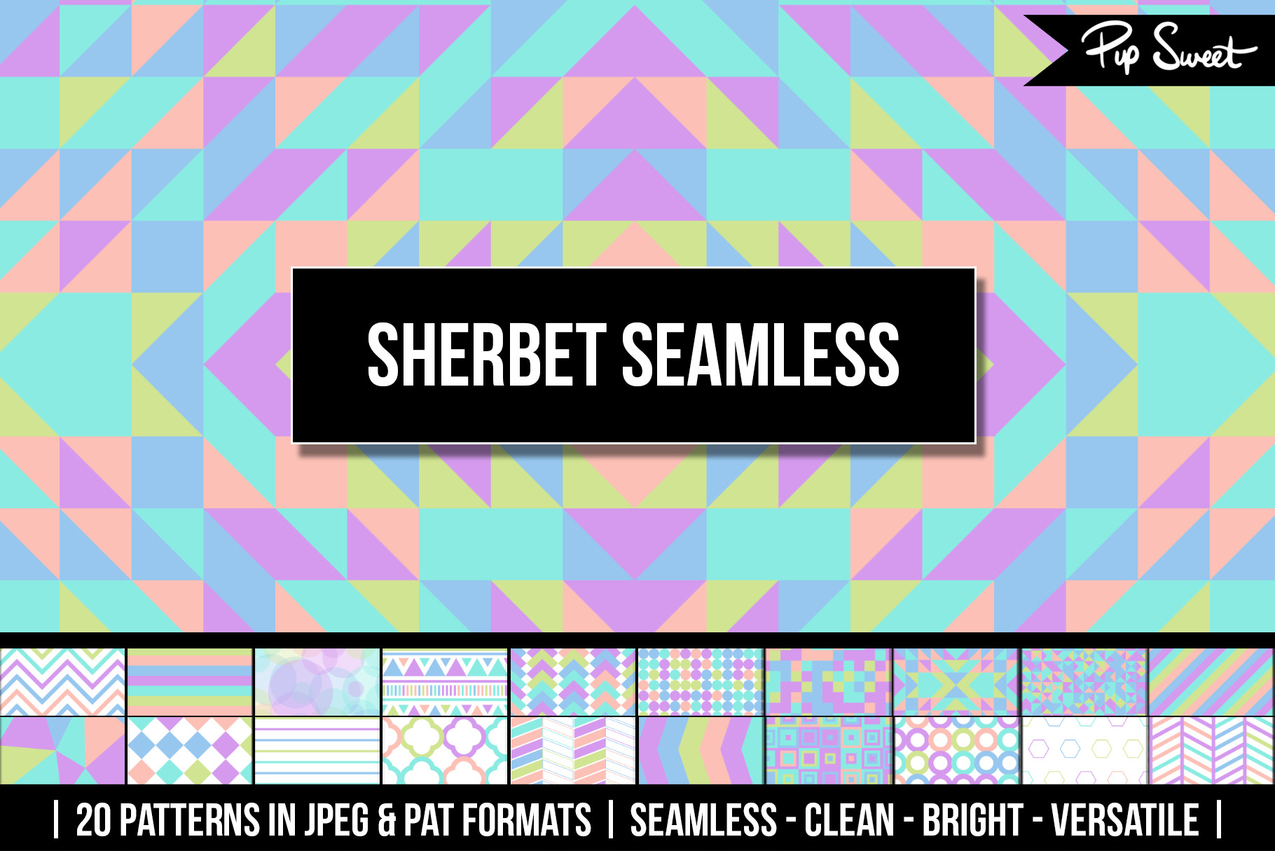 20 Sherbet Seamless Patterns, a Pattern Graphic by Pip Sweet