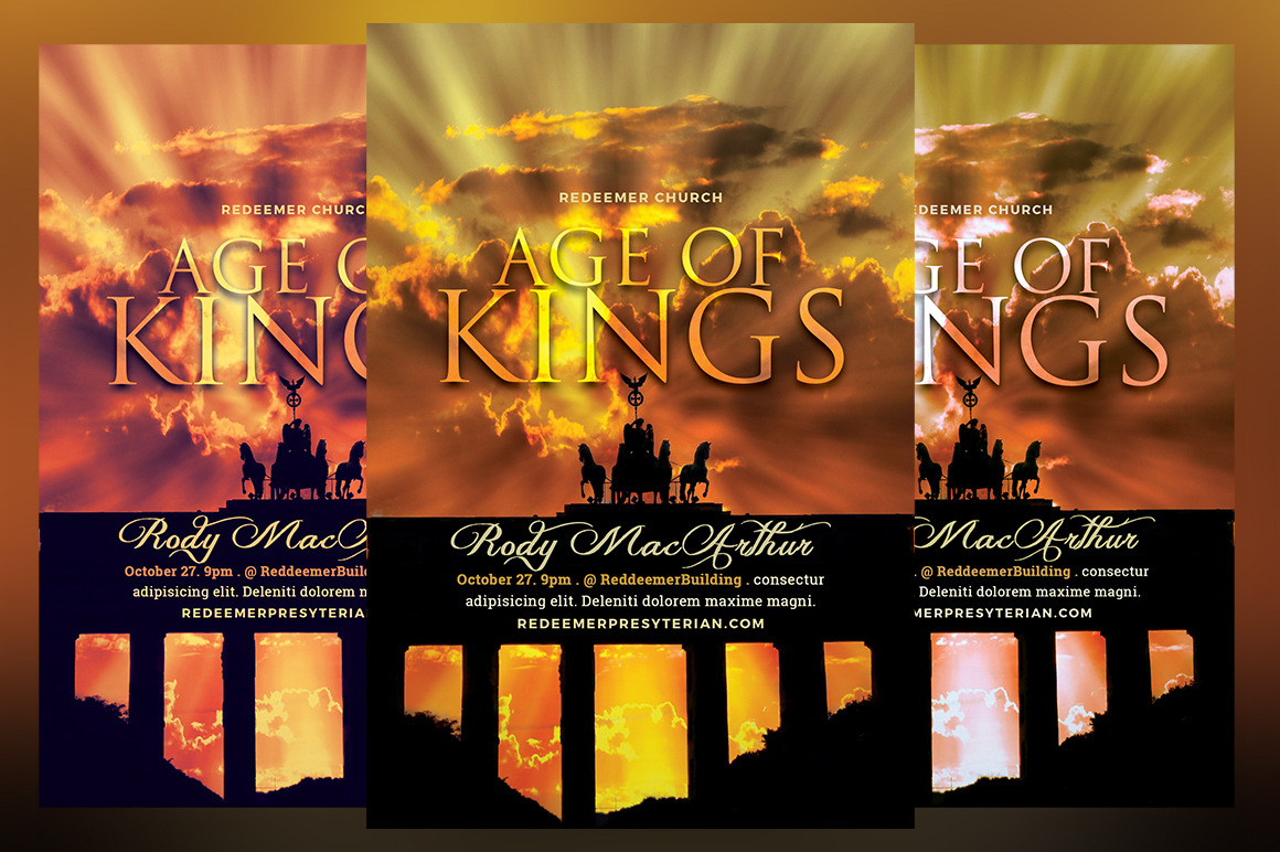 Age of Kings Church Flyer, a Flyer Template by KiraYamato Design Studio