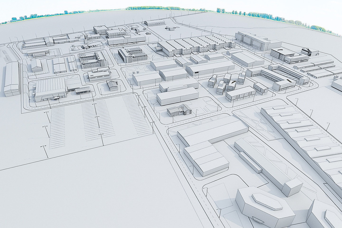 Industrial factory warehouse complex, an Architecture 3D Model by 3DNUTS