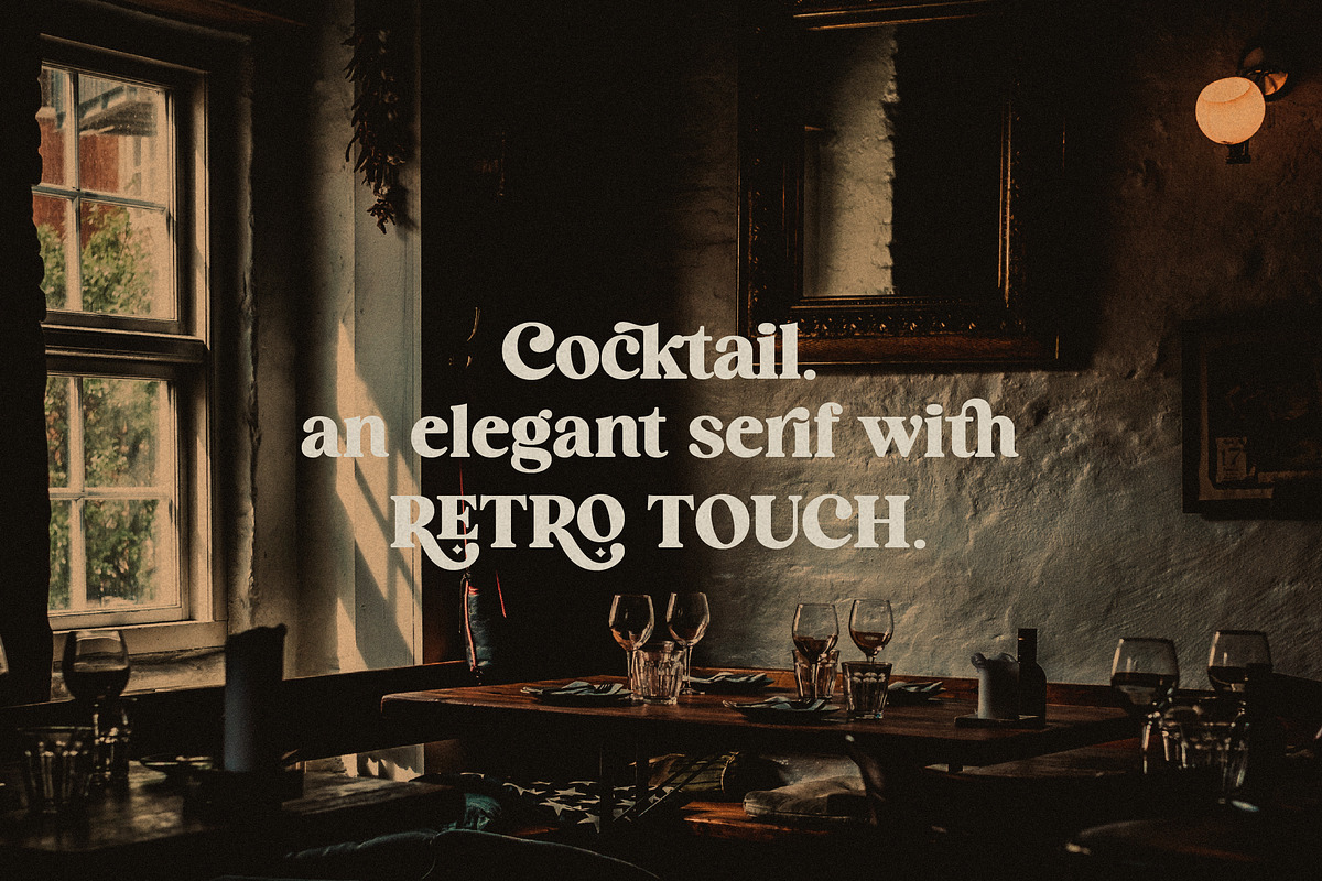 Cocktail - Elegant Retro Serif, a Serif Font by Harmonais Visual