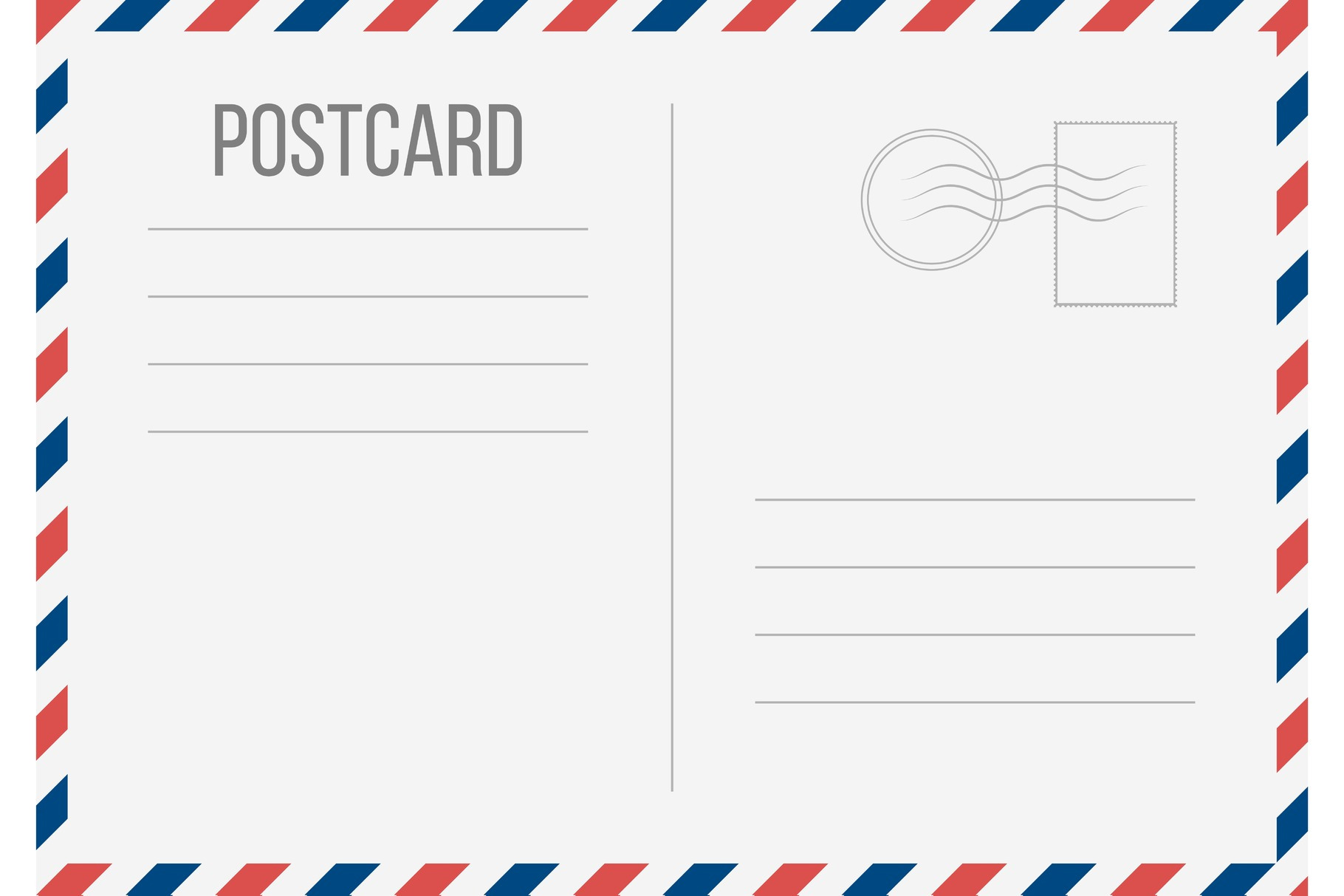 Postcard blank airmail template., a Decorative Illustration by HAPPY VECTOR