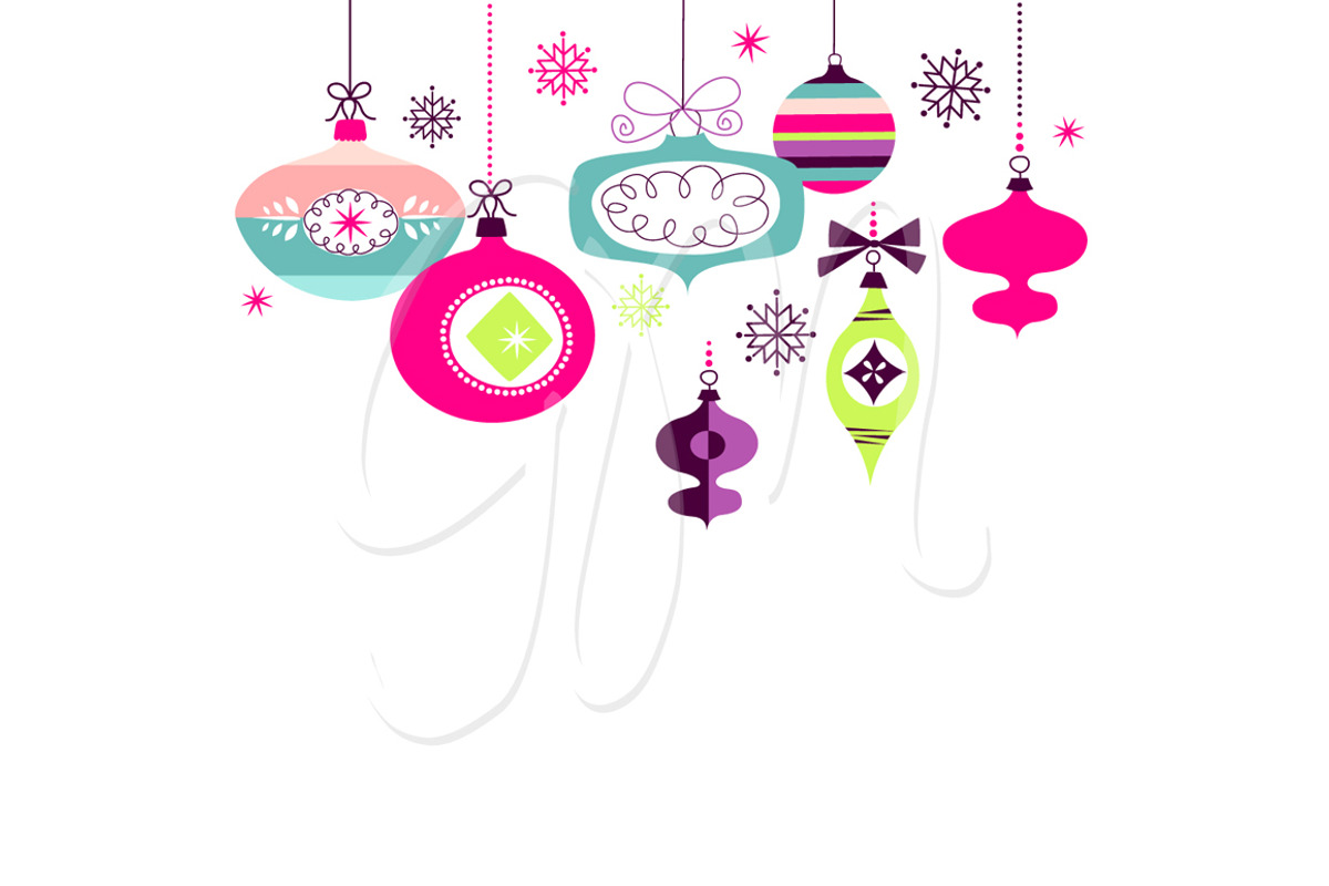 Christmas Clip Art, ornaments, balls, a Decorative Illustration by ...