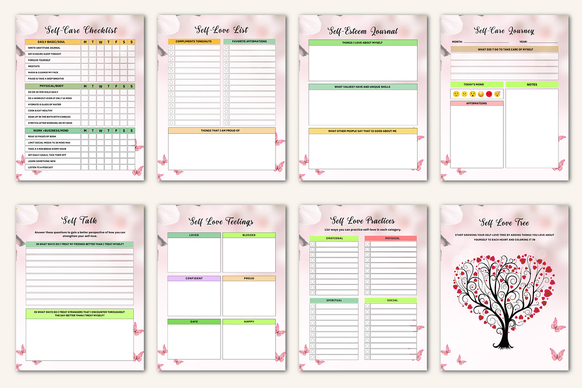 Self-Love Building Planner, a Stationery Template by Designmela01