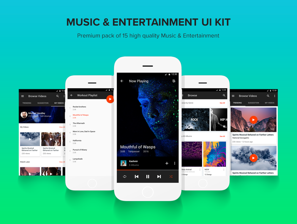 Music & Entertainment - UI Kit, a Templates & Theme by UICreative