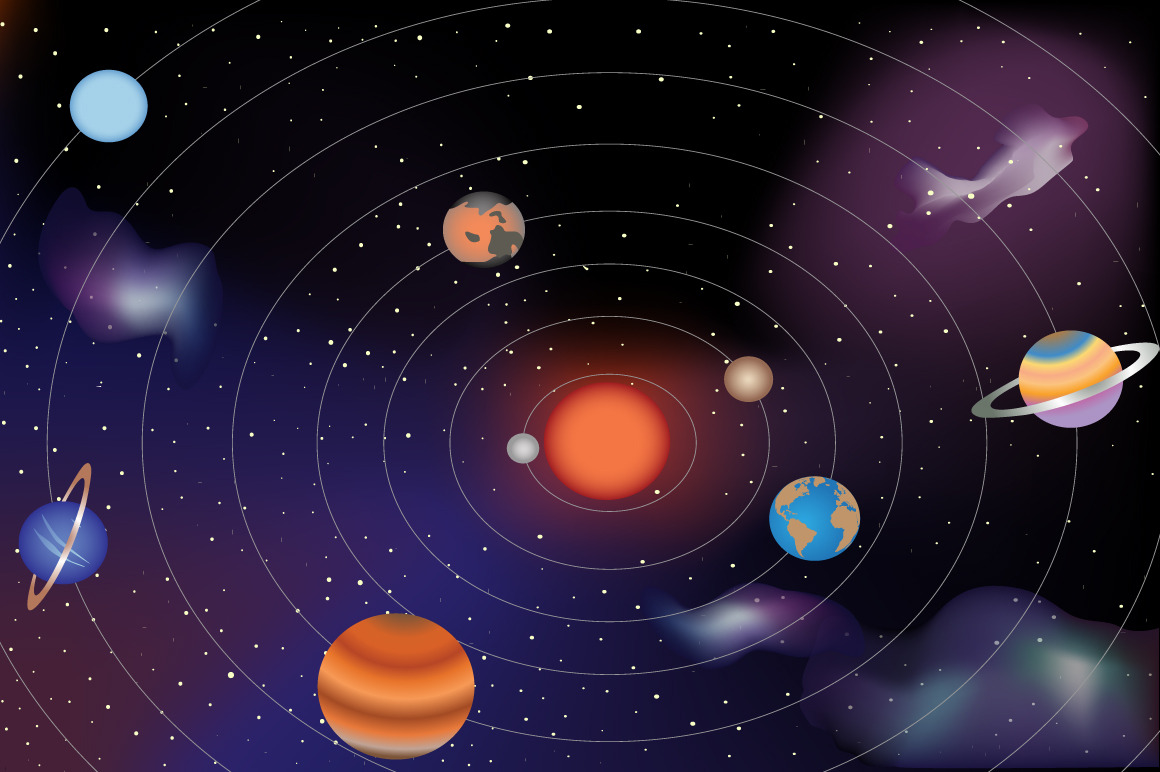 Solar system, an Illustration by Viktoria.1703