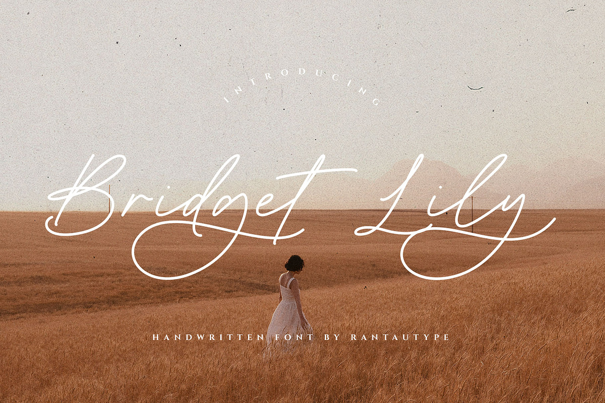 Bridget Lily Handwritten Font, a Script Font by RantautypeStudio