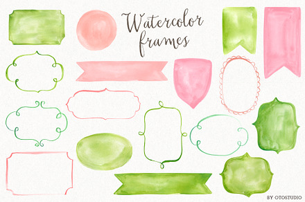 Watercolor Frames, a Decorative Illustration by OtoStudio