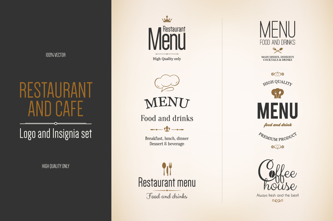 6 Food and Drinks logos, a Branding & Logo Template by Restaurant Menu ...
