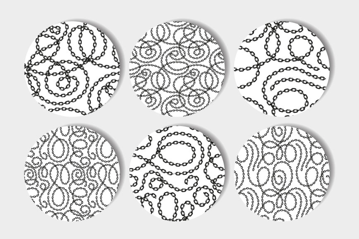 Vector tangled chains patterns set, a Pattern Graphic by Graphic Magic