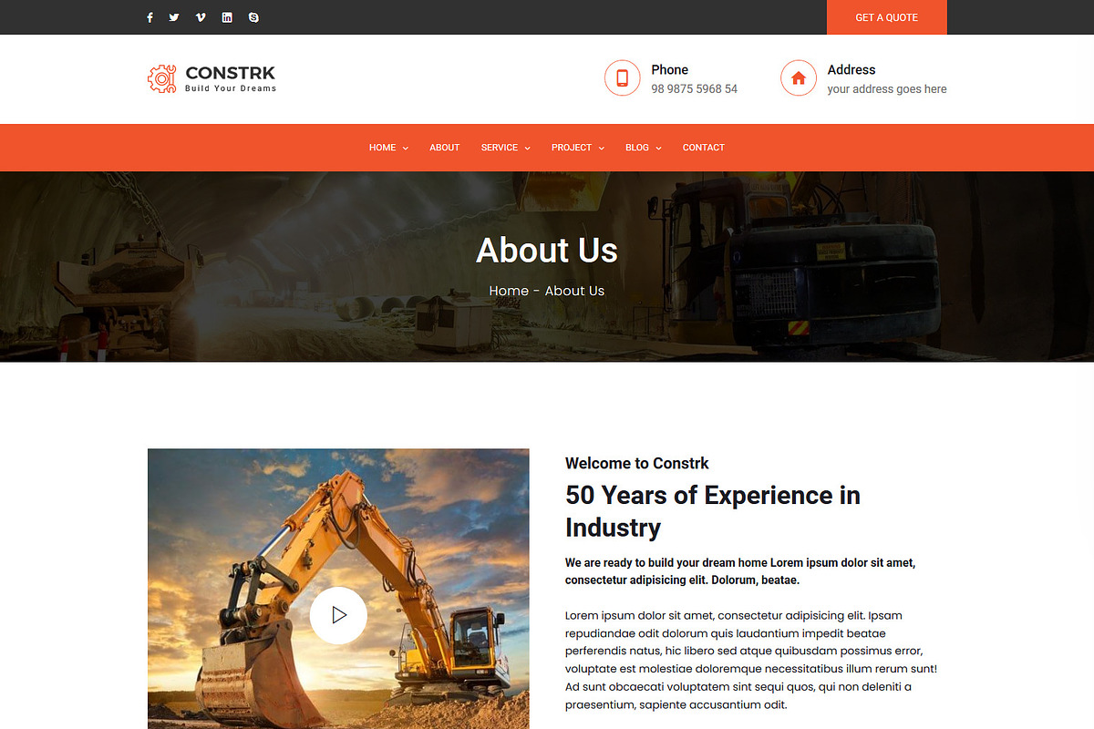 Construction HTML Template – Constrk, a Bootstrap Template by HasThemes ...