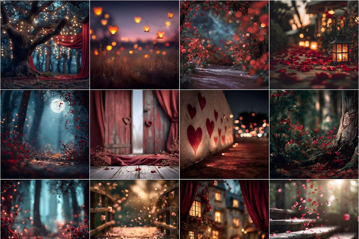 Outdoor Valentine Digital Backdrops, a Background Graphic by Walllow ...