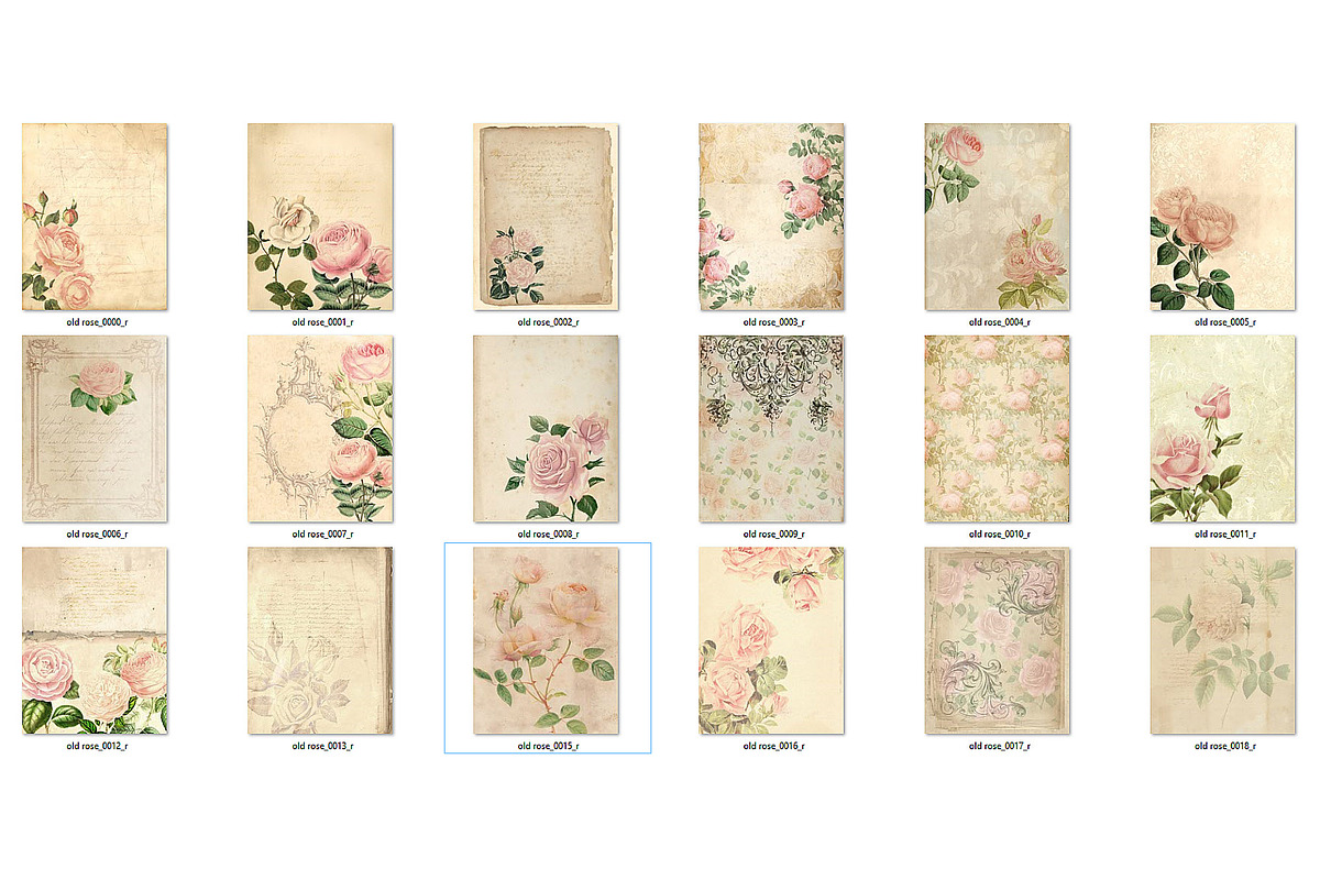 Printable Old Rose Papers, a Texture Graphic by Digital Curio
