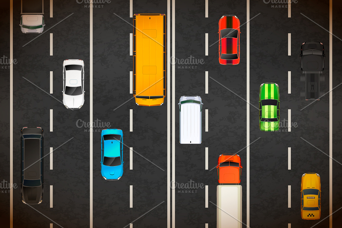 Top view of traffic jam, a Transportation Illustration by BestPics ...