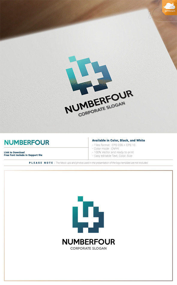 Number 4, a Branding & Logo Template by blends.studio