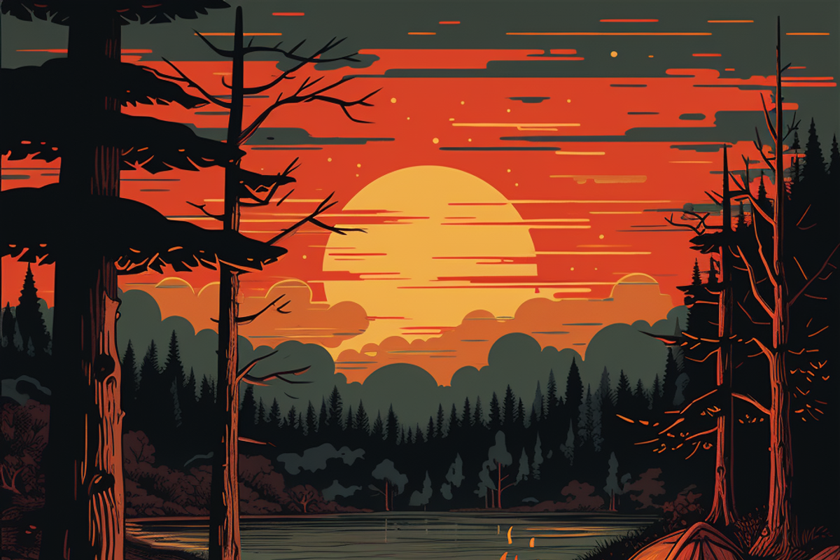 Vintage Campfire Background