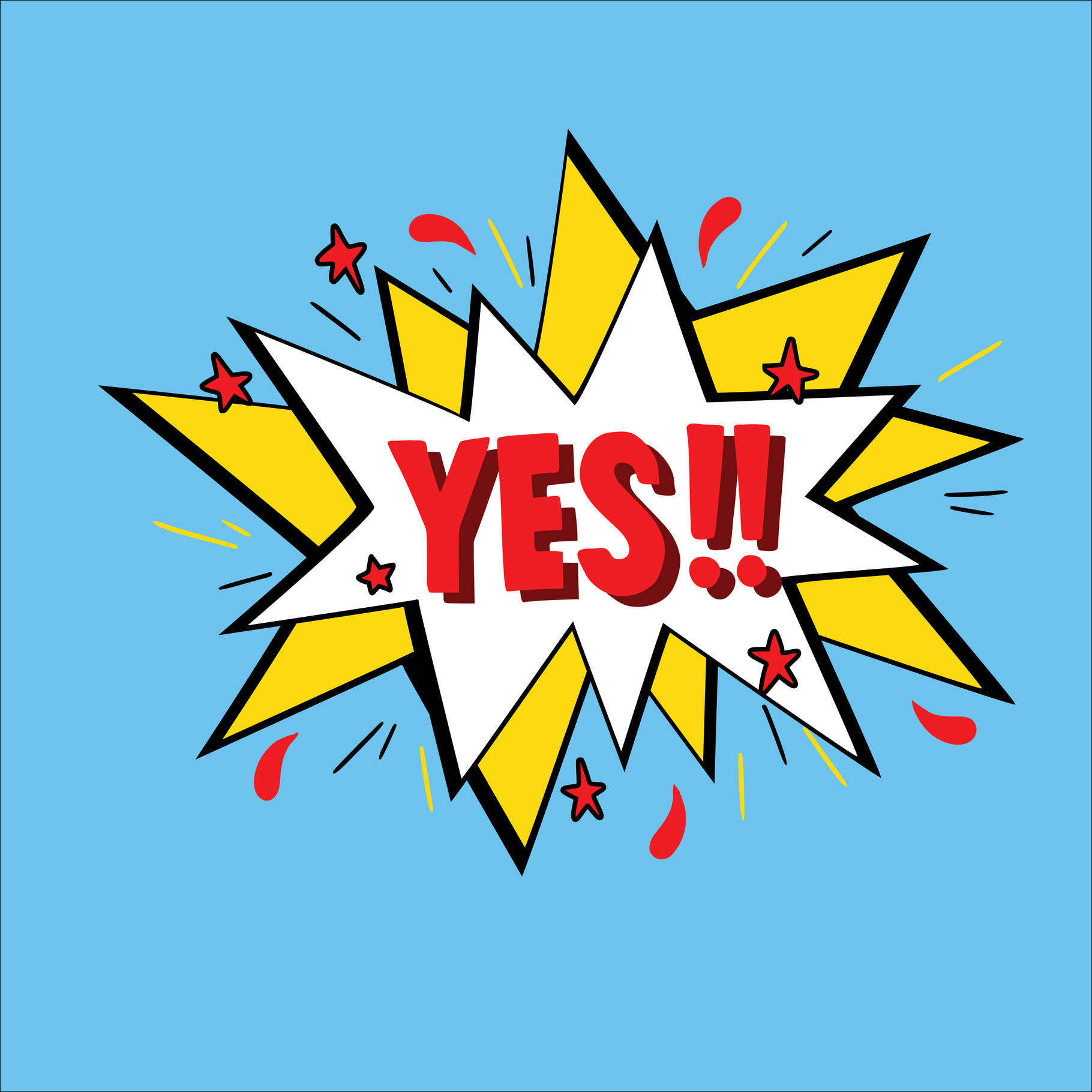 Lettering Yes with boom effect explo, a Business Photo by iuliia_n