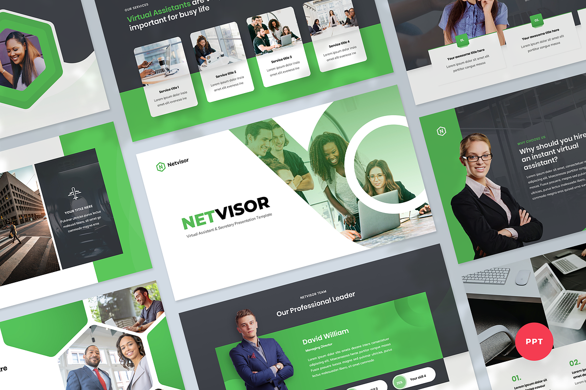 Assistant Powerpoint Presentation, a Presentation Template by Flat Icons