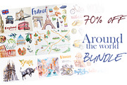 70% OFF Around the World Bundle, a Transportation Illustration by ...