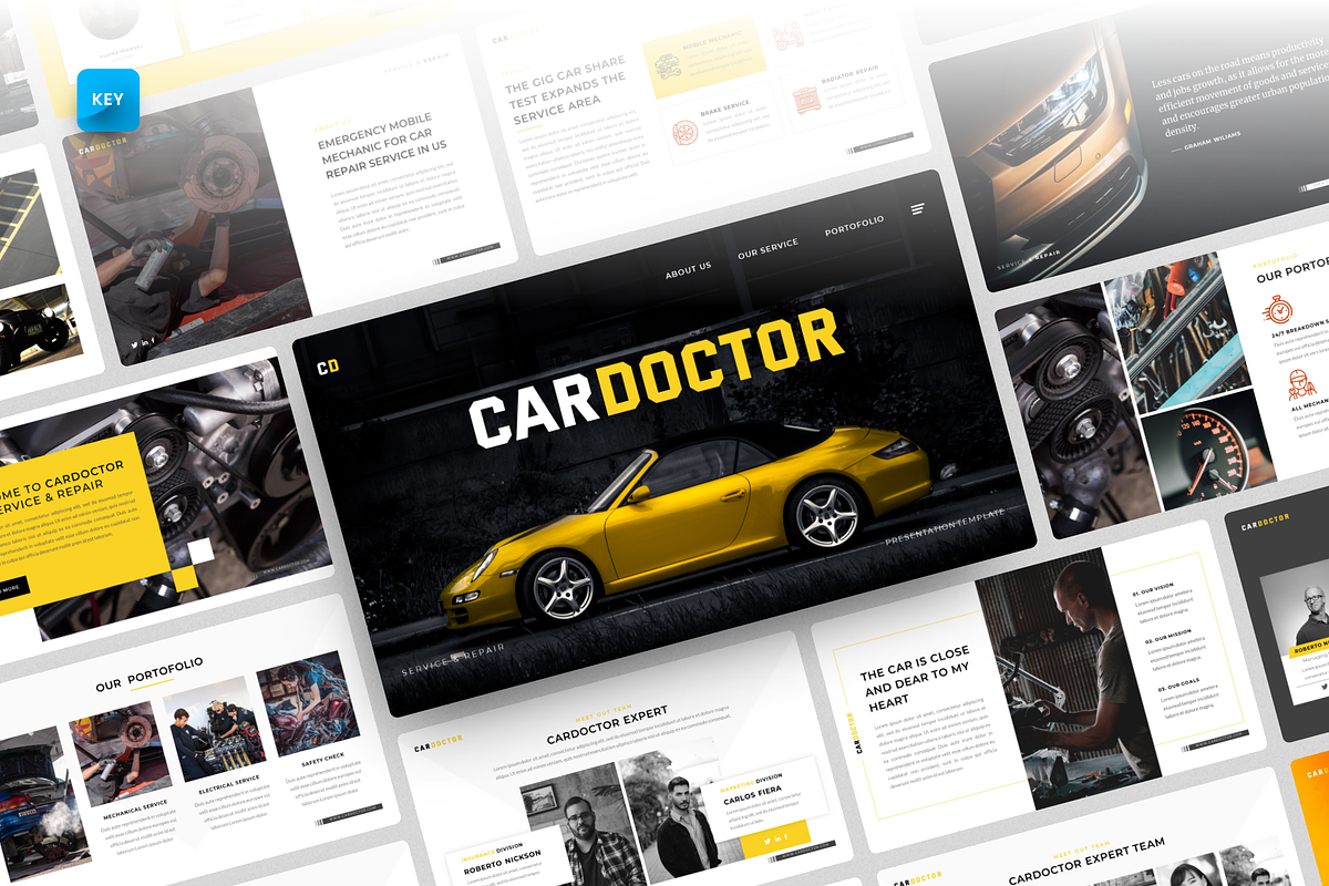 Auto Service Garage Keynote, a Presentation Template by YossyOneStd