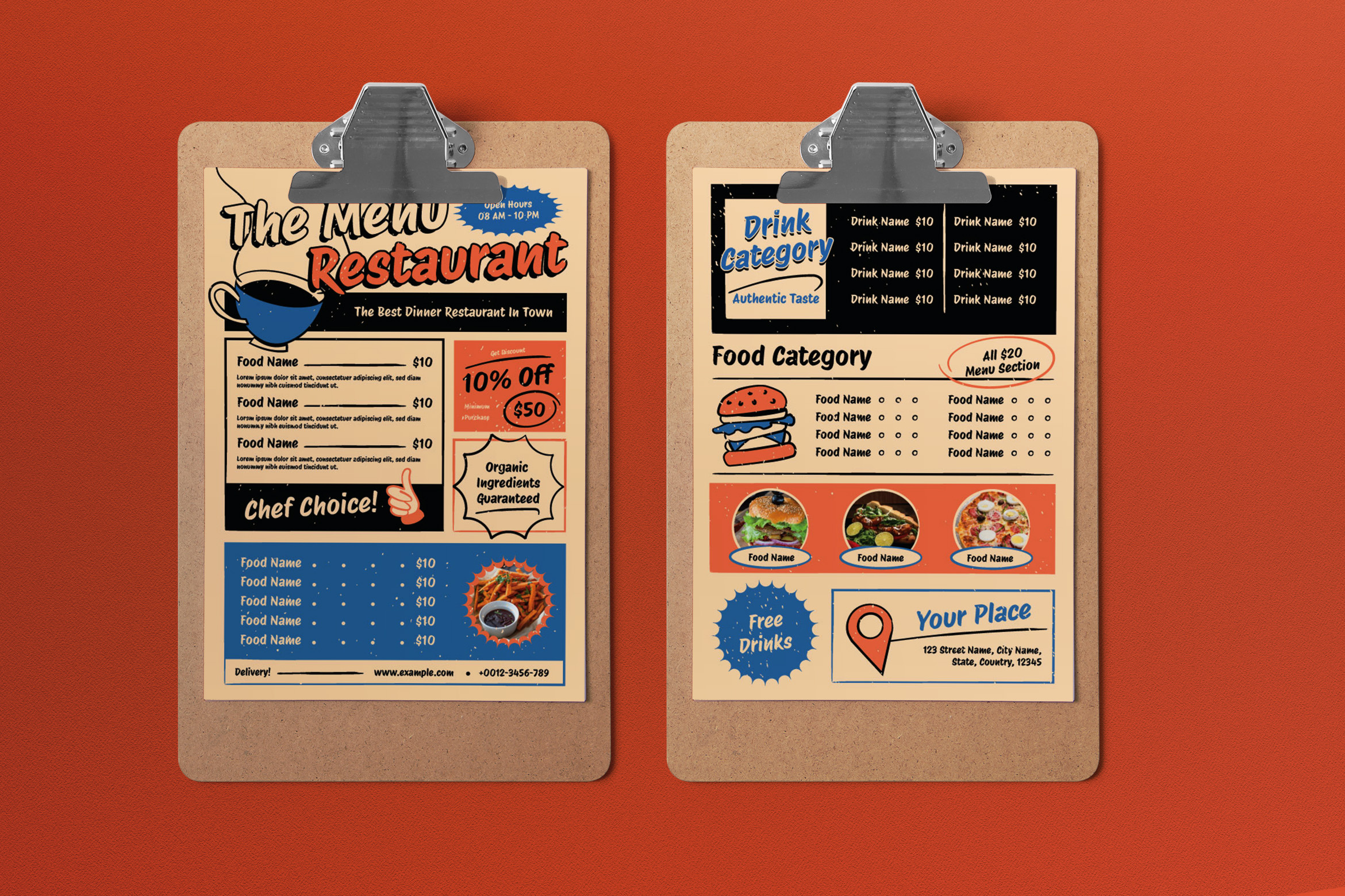 Cream Retro Vintage Food Menu, a Flyer Template by graphicook ...