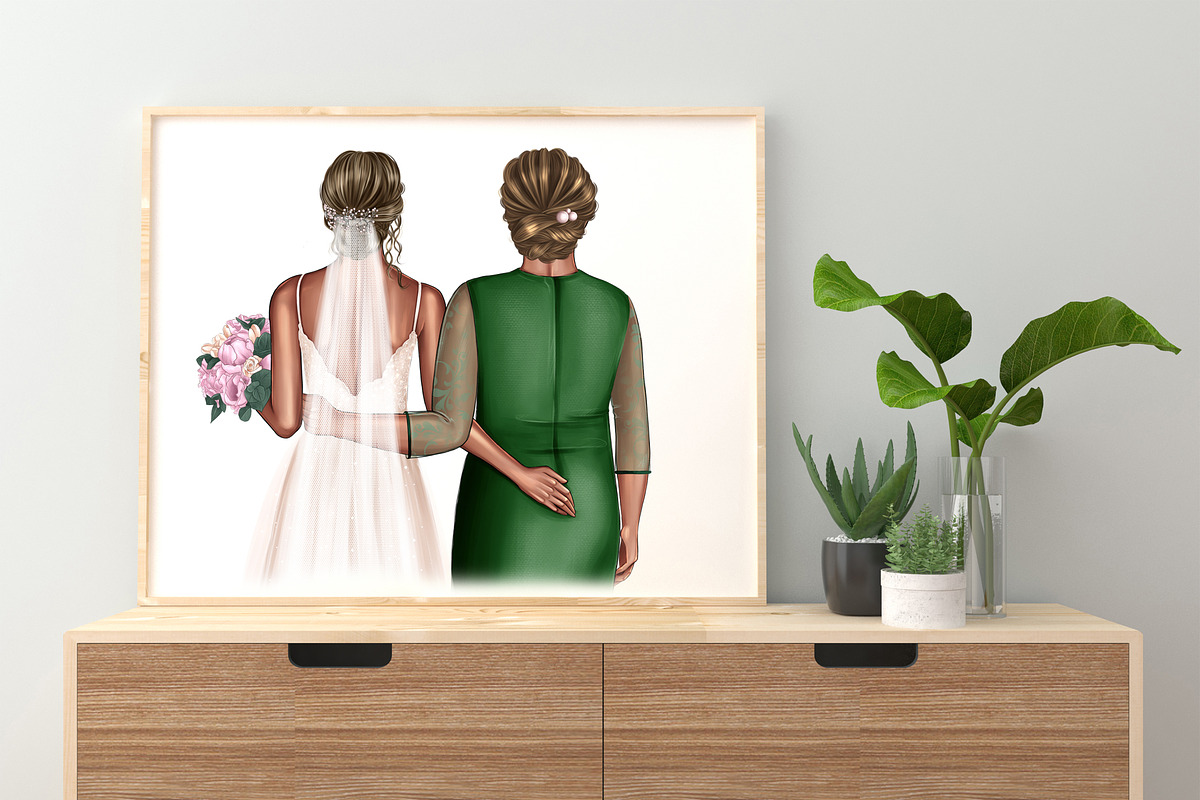 Bride and mom clipart, a Person Illustration by Elenbushe