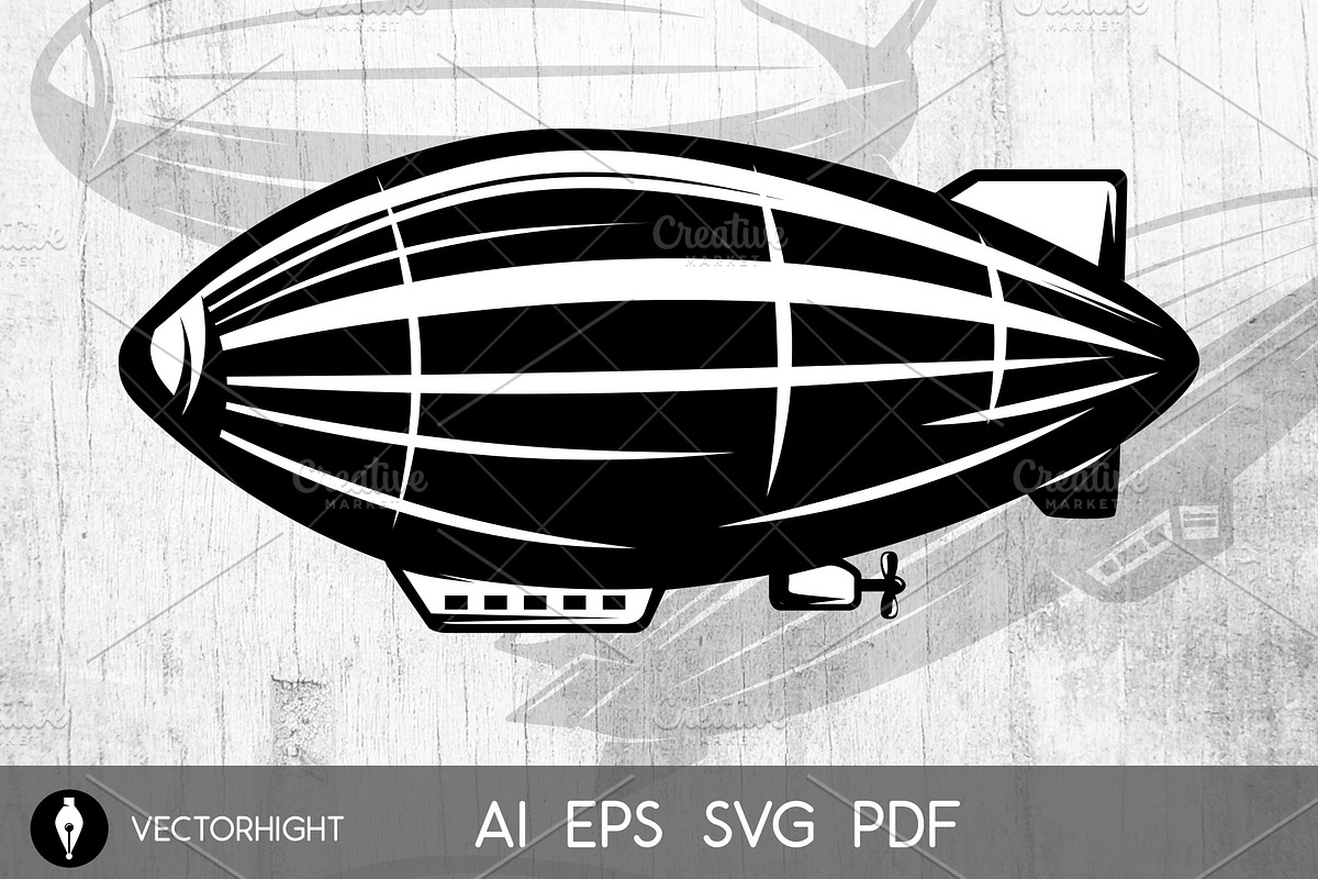 Set of aerostat illustrations SVG, a Transportation Illustration by ...