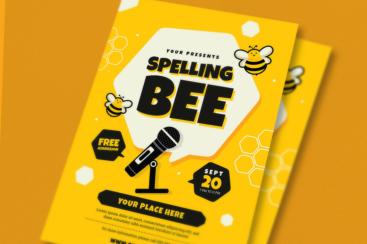 Spelling Bee Event Flyer, a Flyer Template by VectorVactory