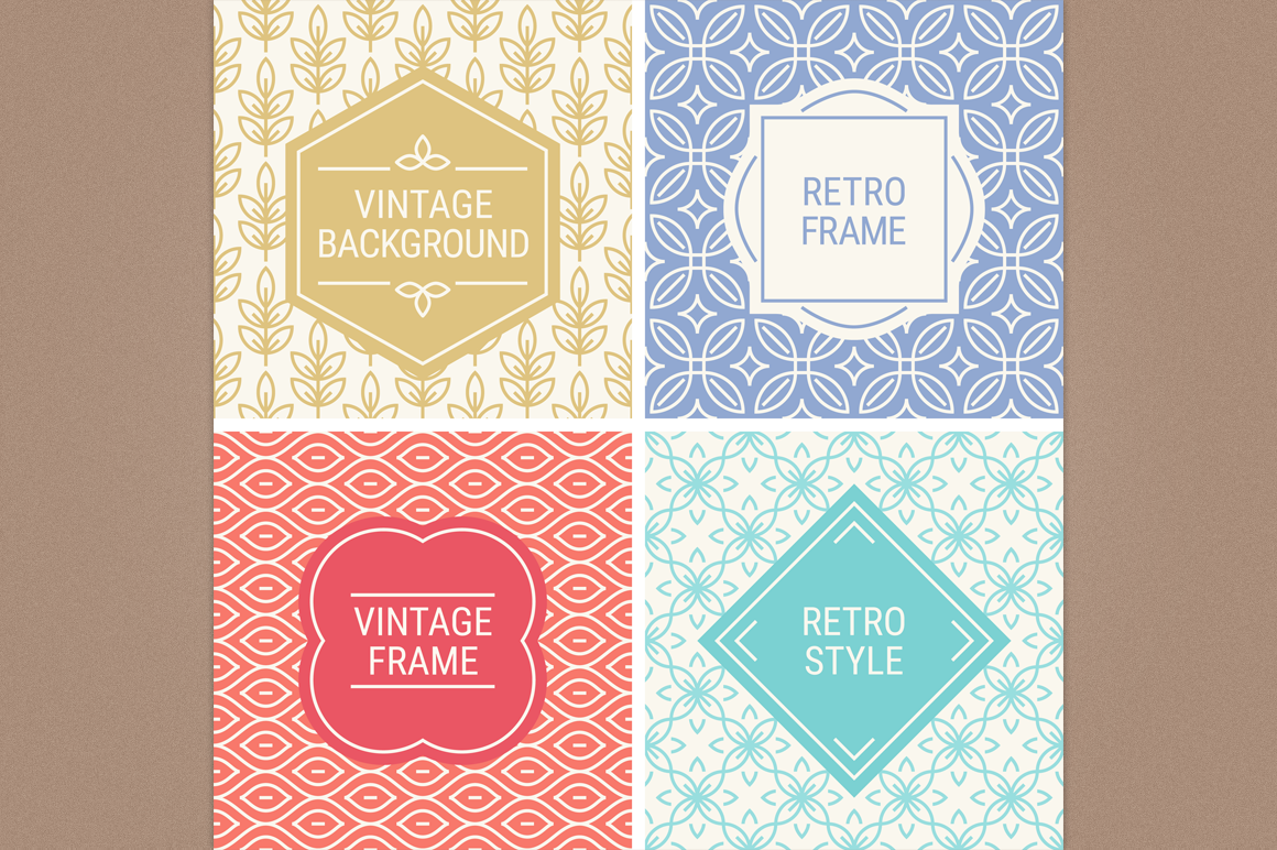 Mono line frames and patterns, a Pattern Graphic by miumiu | Creative ...