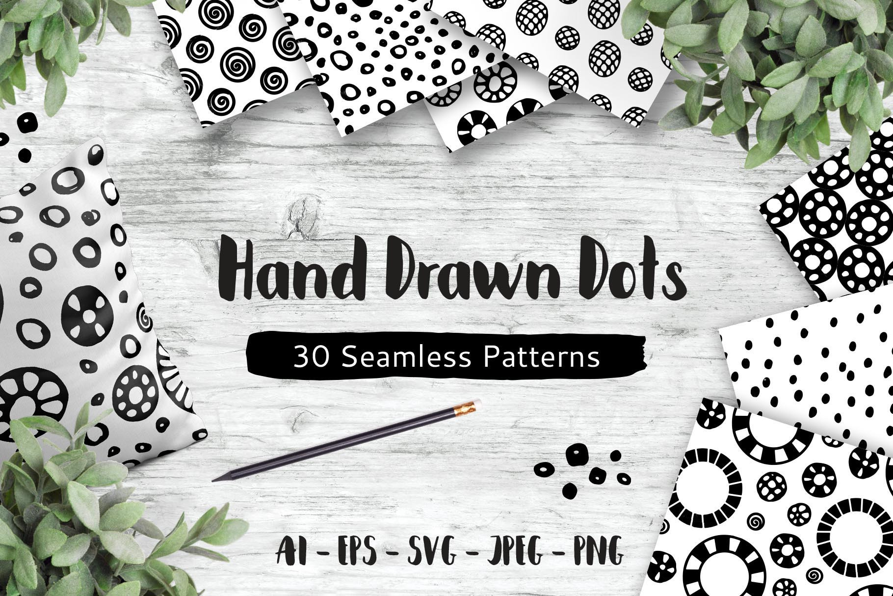 Hand Drawn Dots, 30 Patterns, a Pattern Graphic by Elinorka