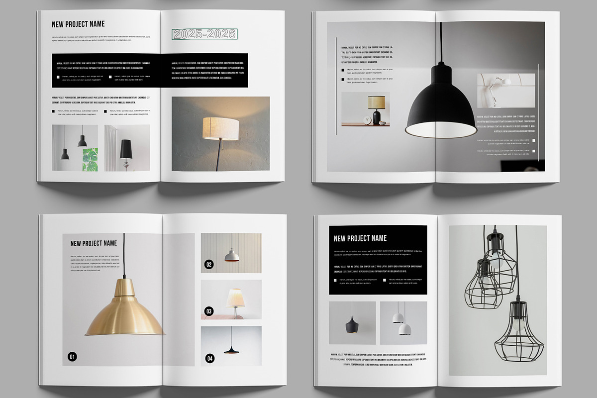 Minimal lamp Catalog Design Template