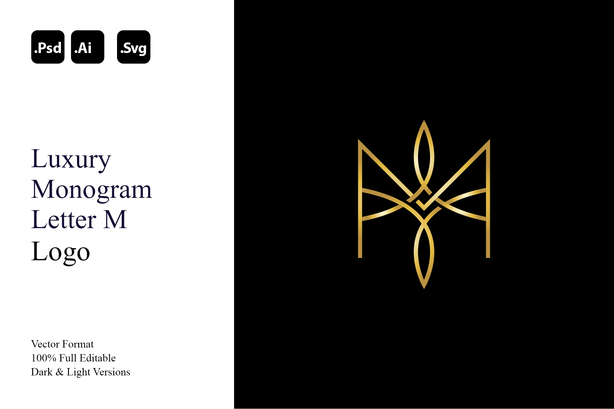 Luxury Monogram Letter M Logo | Creative Market