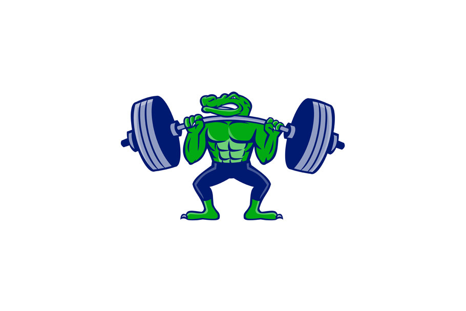 Alligator Lifting Heavy Barbell Masc, an Education Illustration by ...