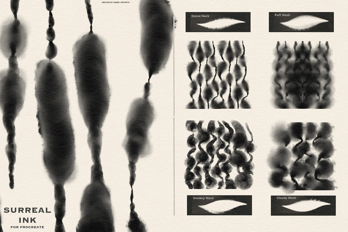 Surreal Ink brush box for Procreate, a Brush Add-On by Liquid Amethyst Art