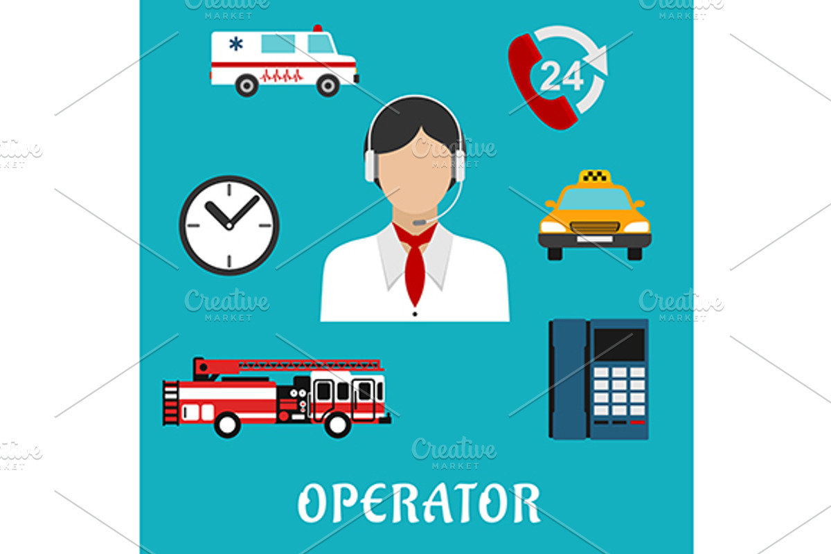 Call center operator or dispatcher, a Graphic by Vector Tradition