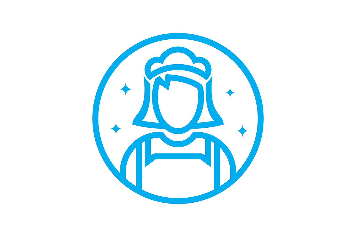 cleaning maid logo, a Branding & Logo Template by ZHR Creative