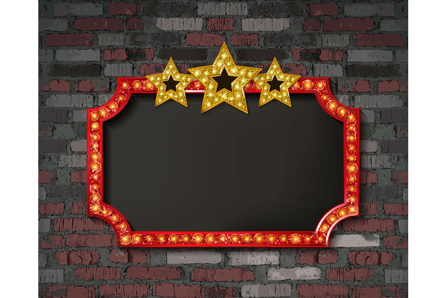 Marquee light color gold board sign, a Background Graphic by Aromeo