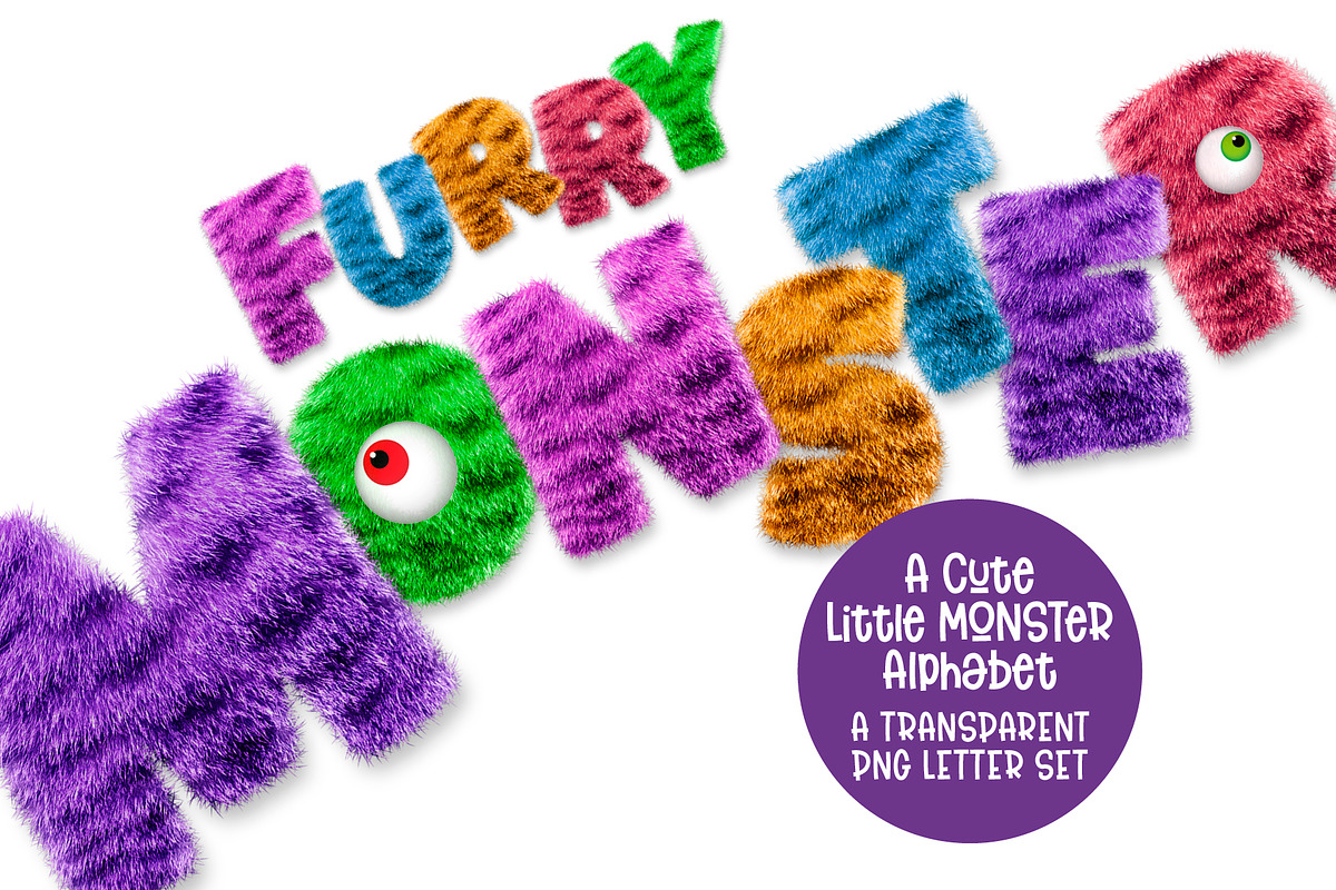 Furry Monster Alphabet | PNG Letters, an Object Graphic by Little Type ...