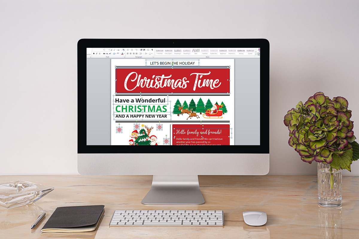Christmas Newsletter Template, a Stationery Template by Ultimate ...