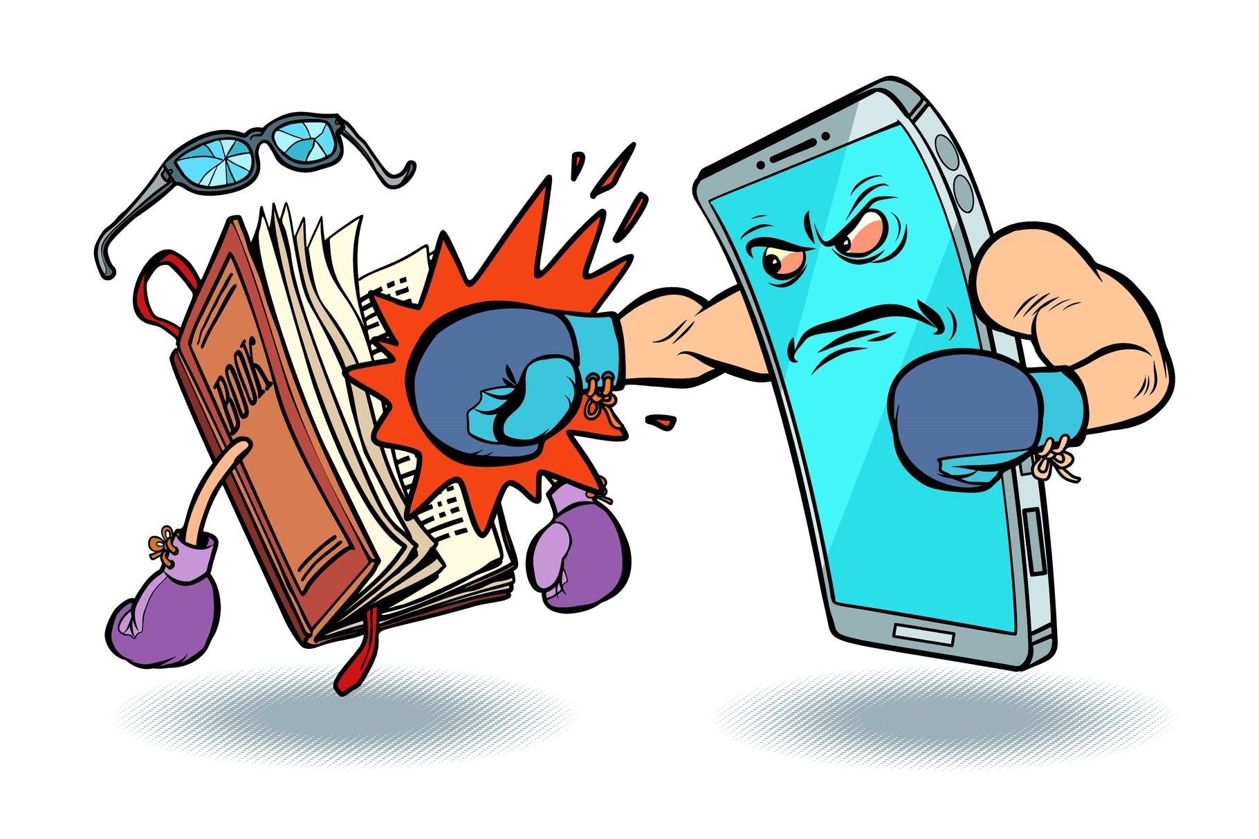 smartphone against book. enmity of, an Object Graphic by rogistok