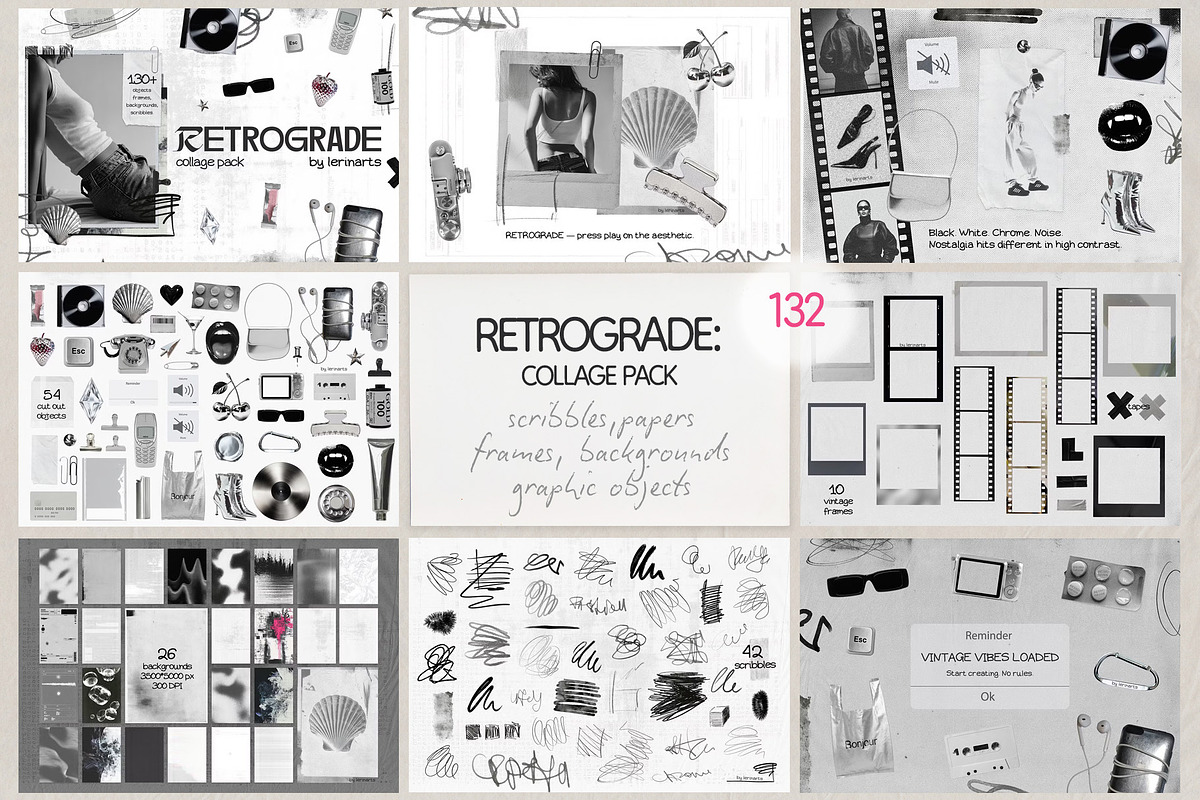 COLLAGE BUNDLE 20 in 1 (3800+), an Object Graphic by lerinartstudio