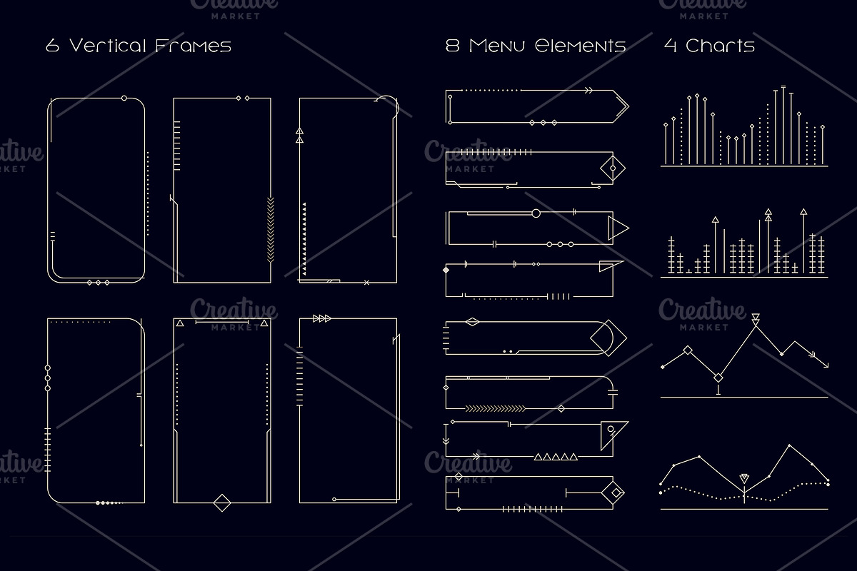 Tribal UI Set, an Object Illustration by Olga Ryzychenko
