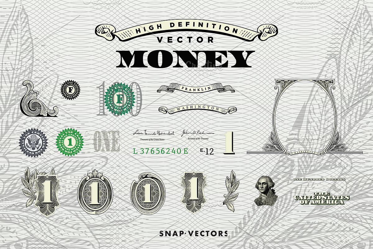 Vector Dollar Bundle, a Finance Illustration by Snap Vectors