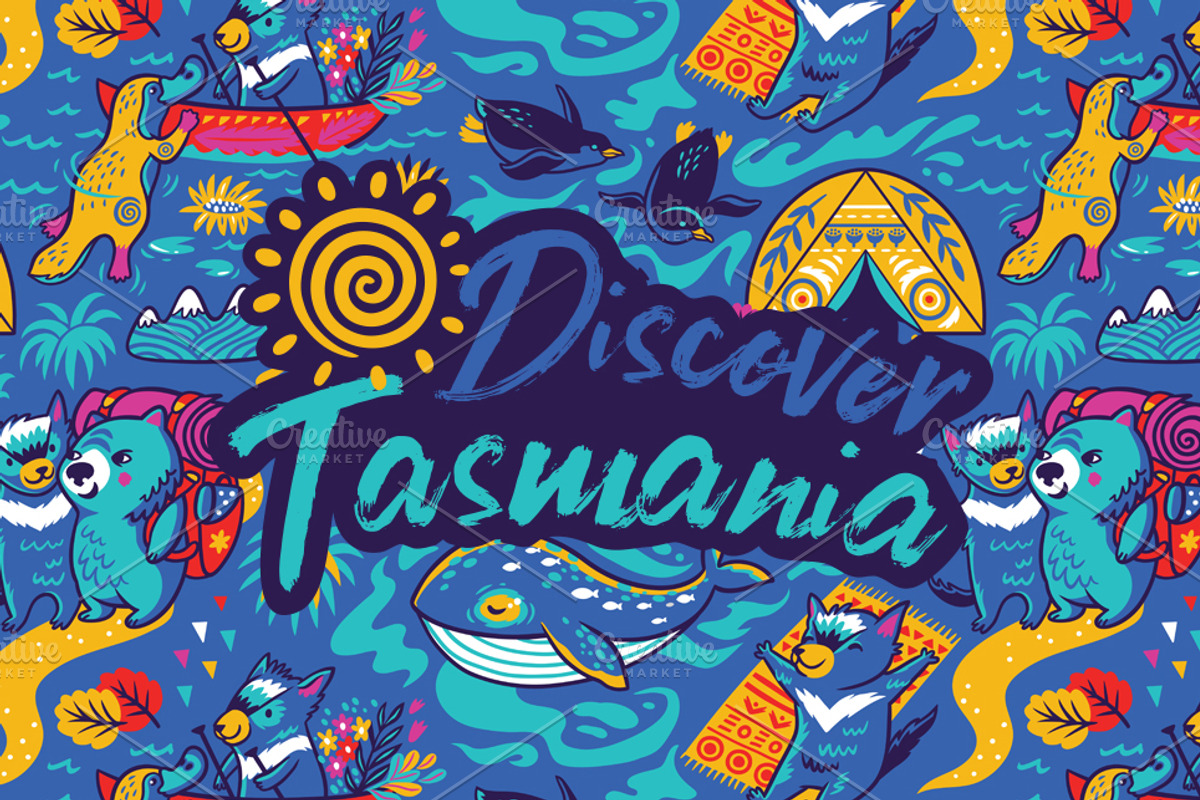 Discover Tasmania, a Pattern Graphic by PenguinHouse