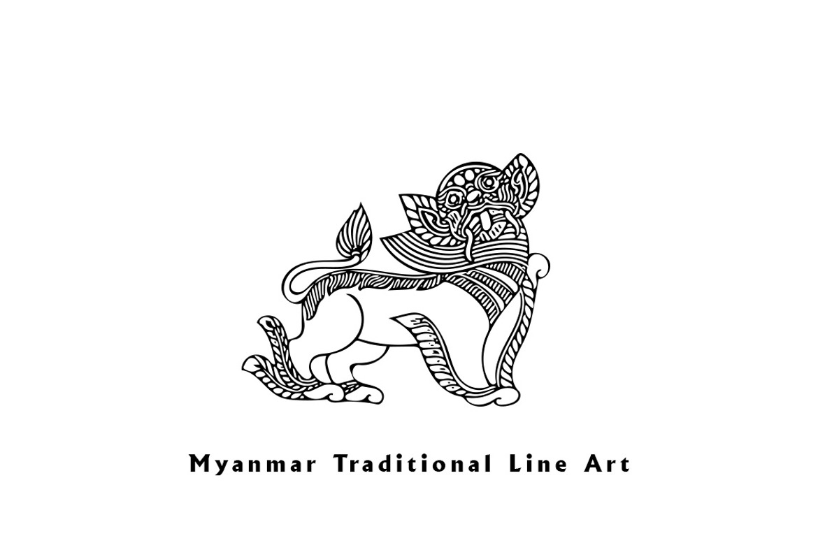 Myanmar Traditional Line Art, an Illustration by nyinyisoewin