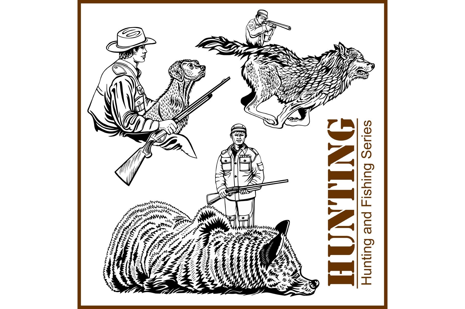 Hunters and bear hunters club logo, an Animal Illustration by Digital ...